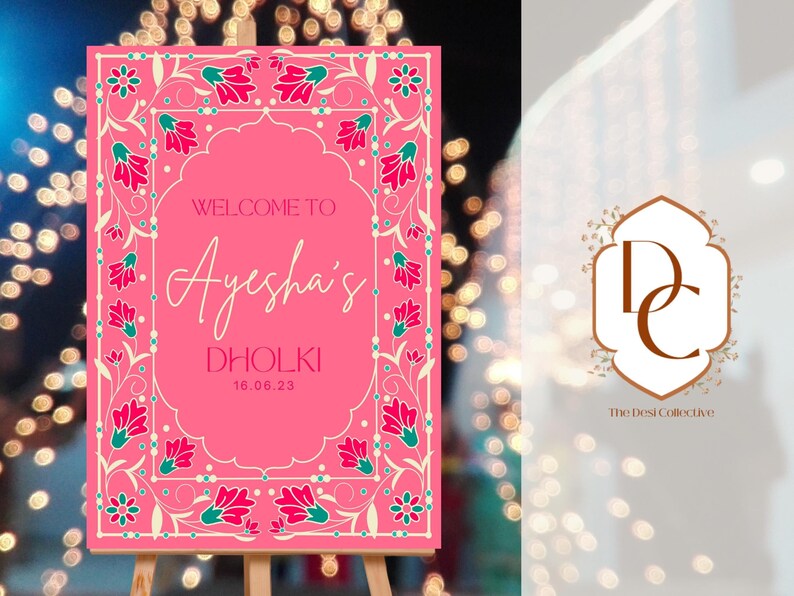 Mehndi Dholki Welcome Sign Mehndi, Dholki, A1, 18x24in, 24x36in ...