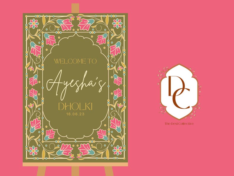 Mehndi Dholki Welcome Sign Mehndi, Dholki, A1, 18x24in, 24x36in ...