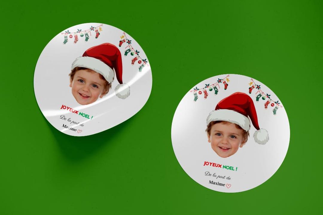 Christmas Face Stickers/customizable Christmas Stickers/face Stickers ...