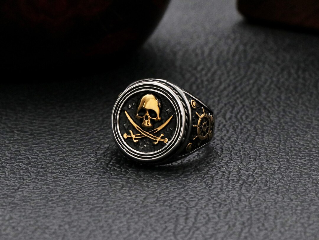Viking Rings, Skulls and Crosses, Vintage Pirate Signet Rings, Titanium ...