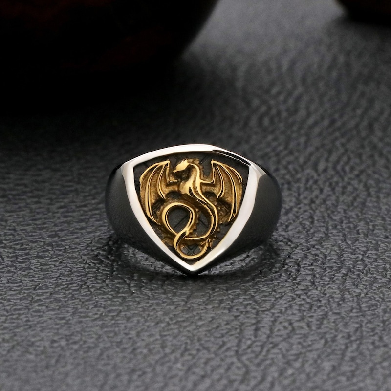 Year of Dragon Mens Ring - Etsy UK
