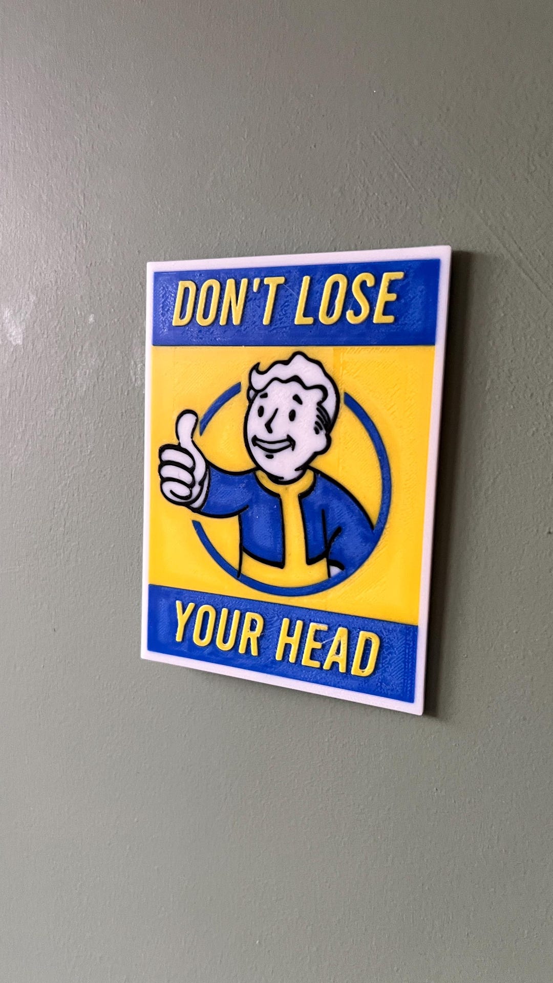 Fallout Themed Decor "don't Lose Your Head", Vault Boy Pose, Gamer Room ...