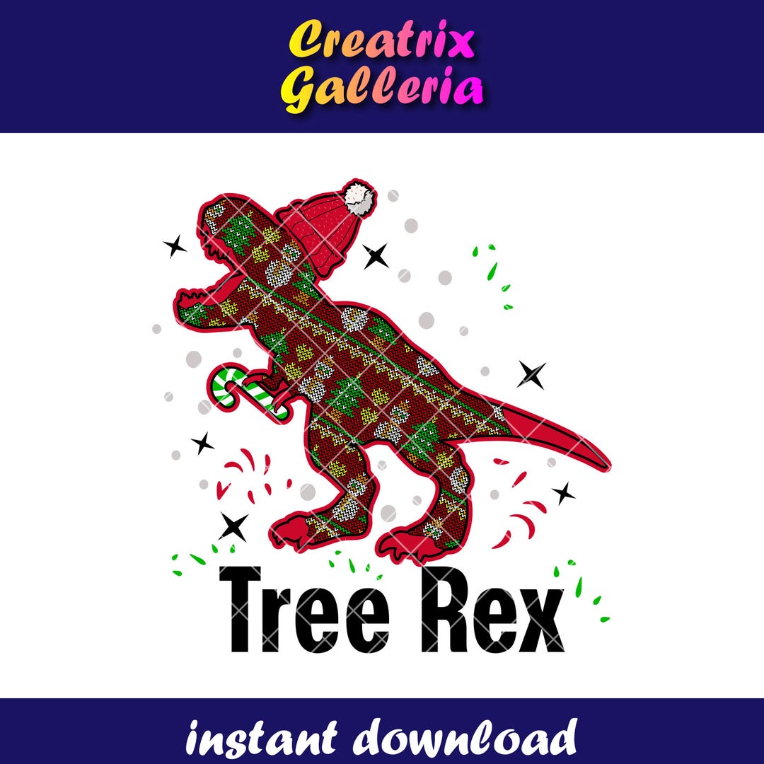 Christmas Tree Rex Svg Digital Download, Christmas Dinosaur Png, Merry ...