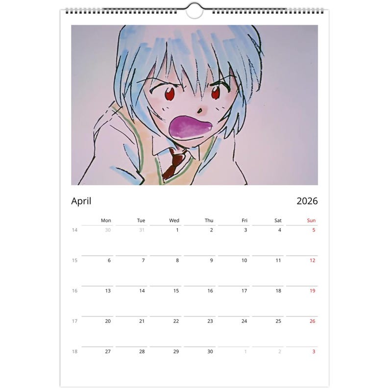 Evangelion 2026 Anime Calendar | Neon Genesis EVA Art Print Wall ...