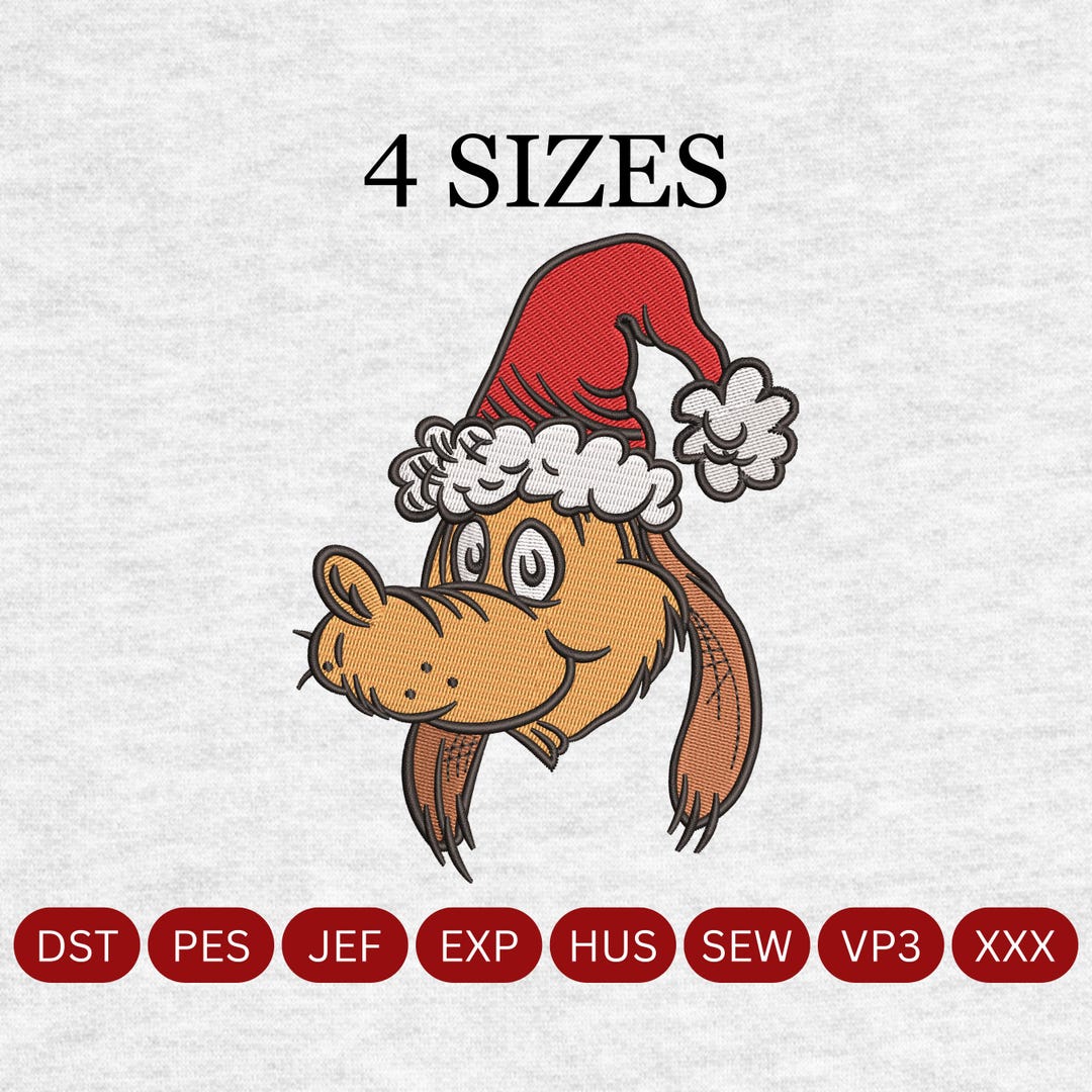 Grinch Dog Max Embroidery Design, Christmas Dog Embroidery, Christmas ...