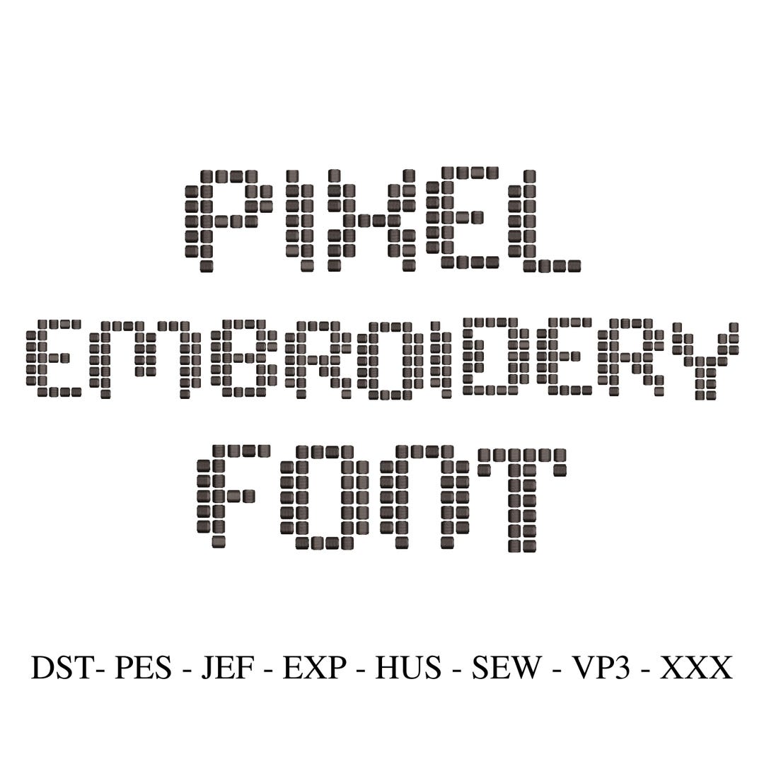 Pixel Font Embroidery Design: Gaming Blocks (digital Download) - Etsy