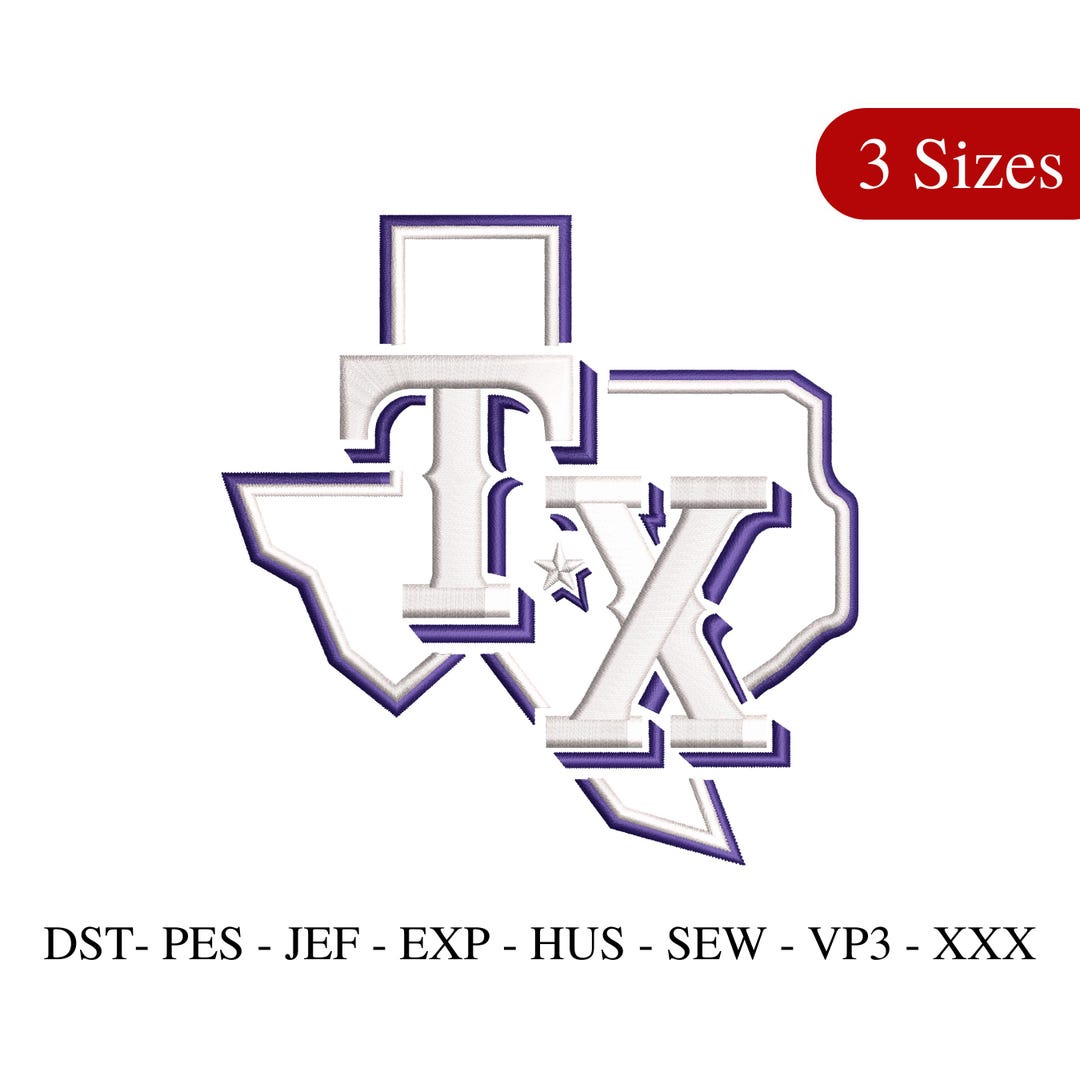 Texas Embroidery Design, TX Map Embroidery File, Southern Embroidery ...