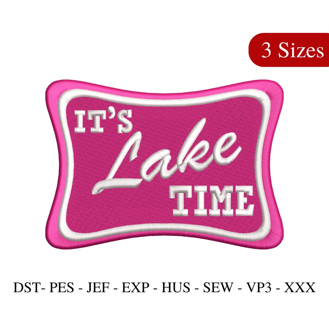 Lake Time Embroidery Design: Summer Lake House, 3 Sizes (instant ...