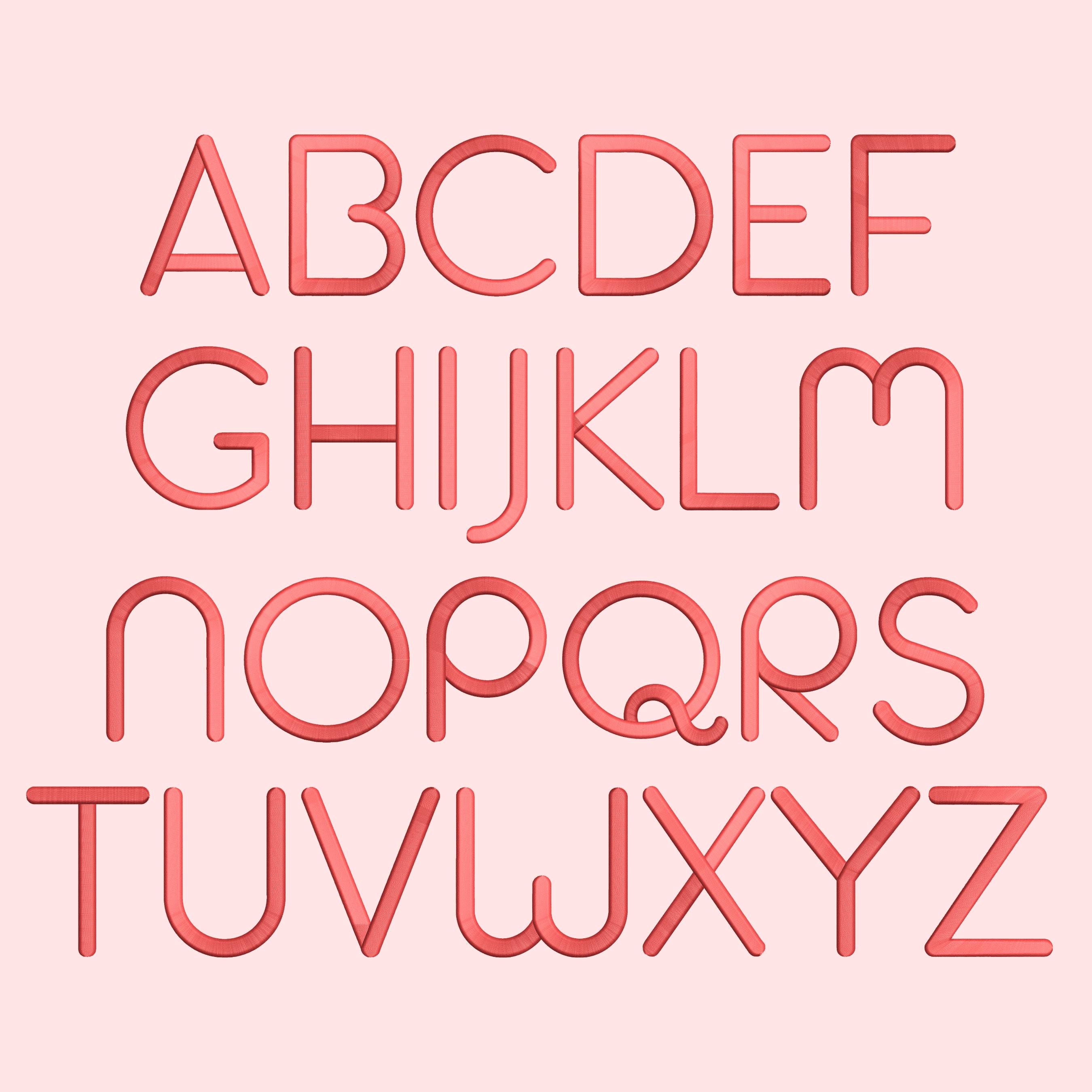 3D Puff Font Embroidery Design, Puff Embroidery Font, Uppercase and ...