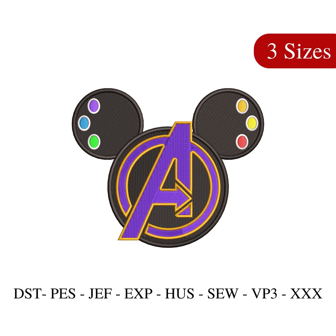 Mickey Avengers Embroidery Design: Superhero Infinity Stones File - Etsy