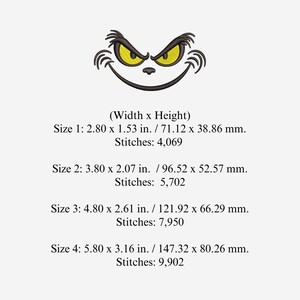Grinch Faces Embroidery Design: Christmas Embroidery File - Etsy