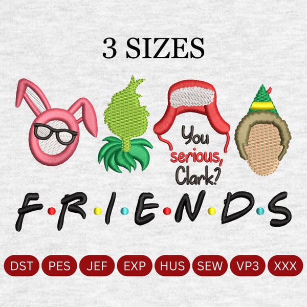 Friends Embroidery Design - Etsy