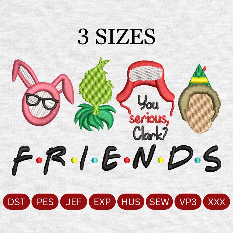 Friends Embroidery - Etsy