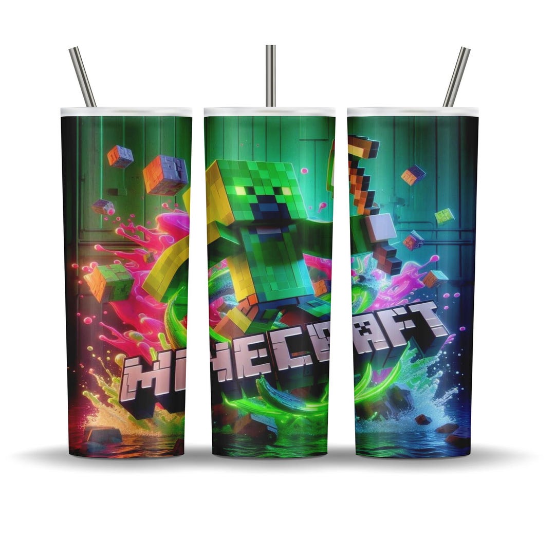 Minecraft Tumbler Sublimation Design, 20 Oz Cartoon Characters Skinny ...