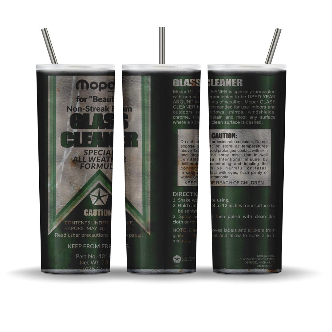 Mopar Glass Tumbler Sublimation Design, 20 Oz Spray Cleaner Skinny ...