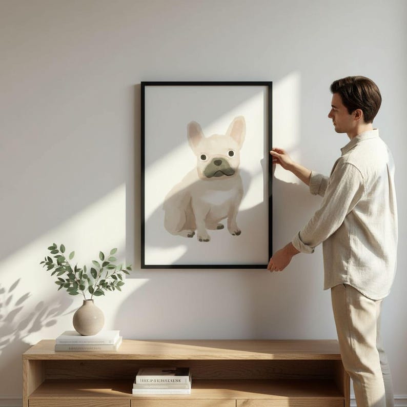 French Bulldog Print | Minimal Wall Art | Dog Poster | Pet Lover Gift ...