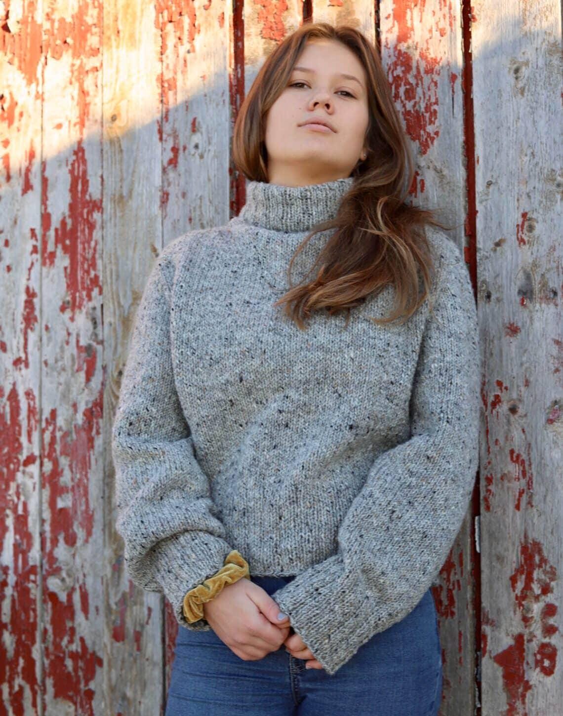 Top-down Knit Sweater Pattern: Double Neckline, Intermediate Level (PDF ...