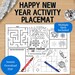 Happy New Year Activity Placemat for Young Children New Years Eve ...