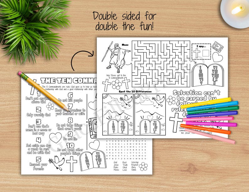 The Ten Commandments Activity Sheets for Kids Christian Activities ...