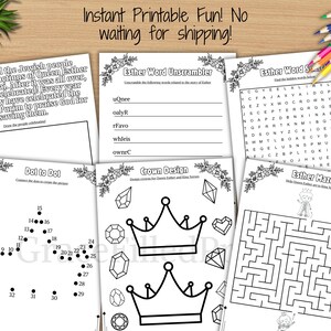Queen Esther Activity Pages Set of 20 Christian Printable Activities ...