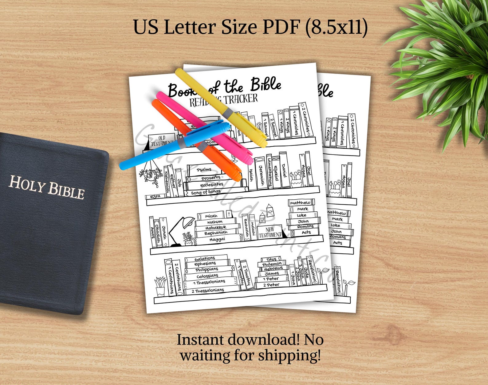 Hand Drawn Books of the Bible Reading Tracker Instant Download ...