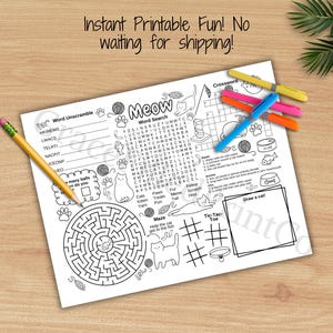 Cats Activity Sheet for Children Activities Page Kitty Party Game ...