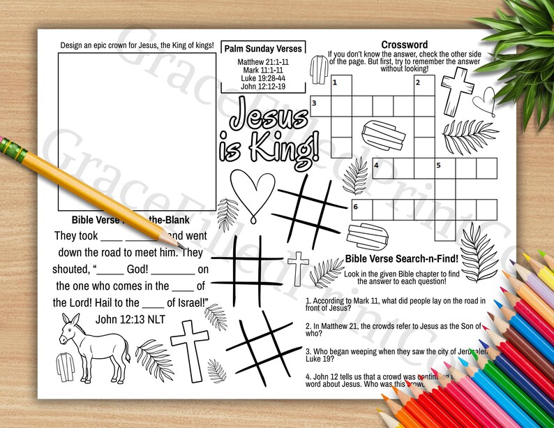 Palm Sunday Activity Placemat Printable | Holy Week Kids Craft ...