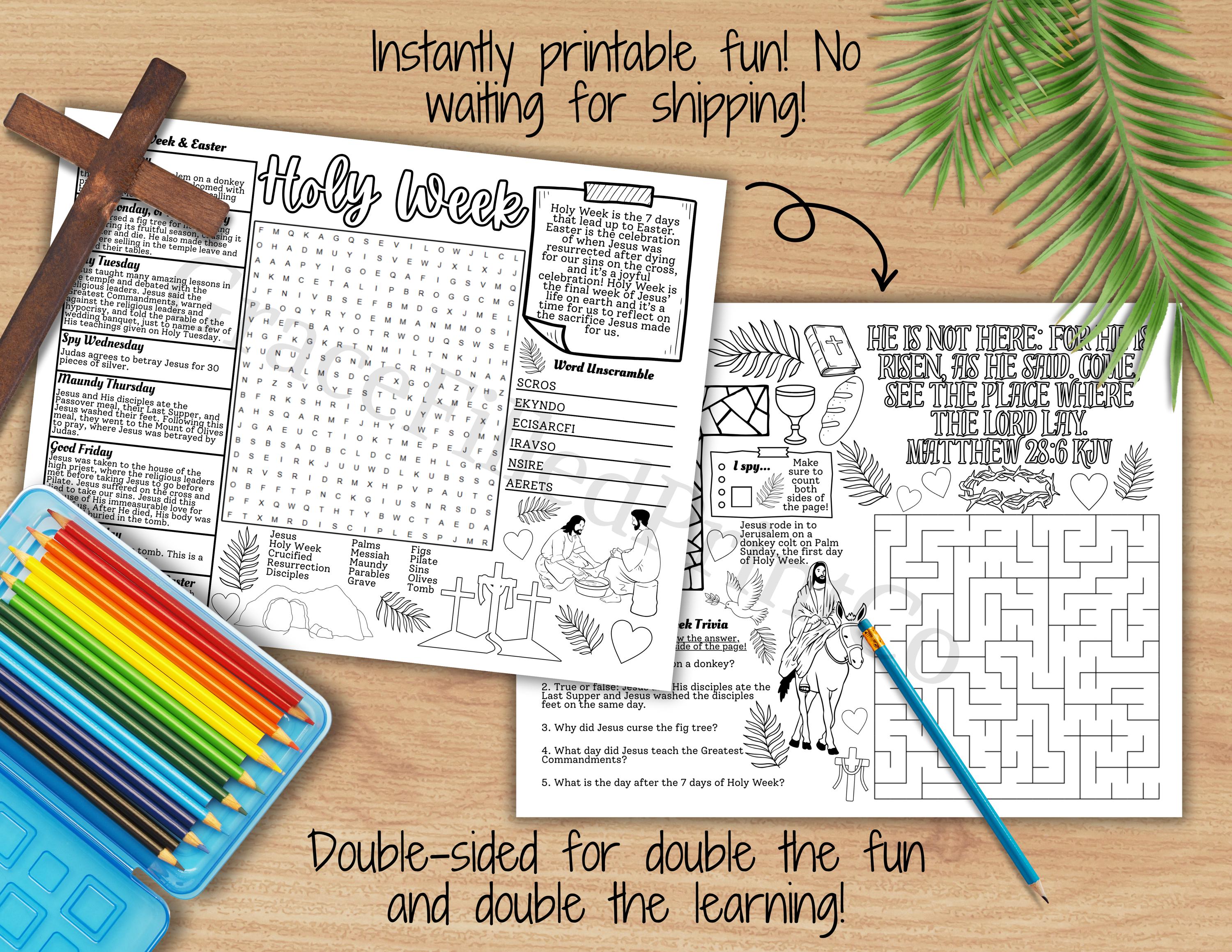 Holy Week Activities for Children Fun Holy Week Sunday School Lesson ...