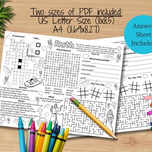 Ruth Bible Story Activity Placemat: Sunday School Printable (PDF ...