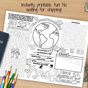 The Great Commission Activity Placemat Biblical Education Activities ...