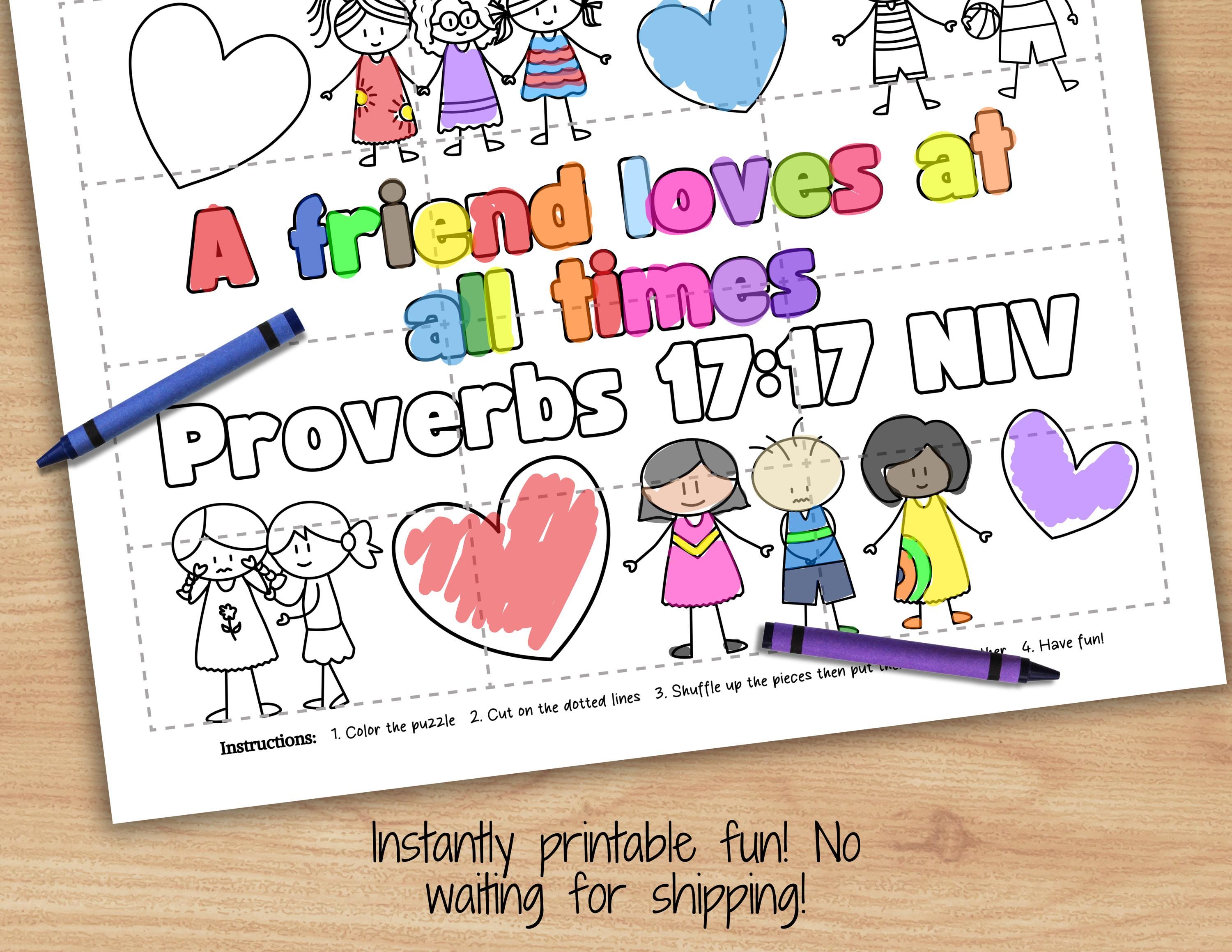 Christian Friendship Printable Puzzle Christian Activity Sheet for Kids ...