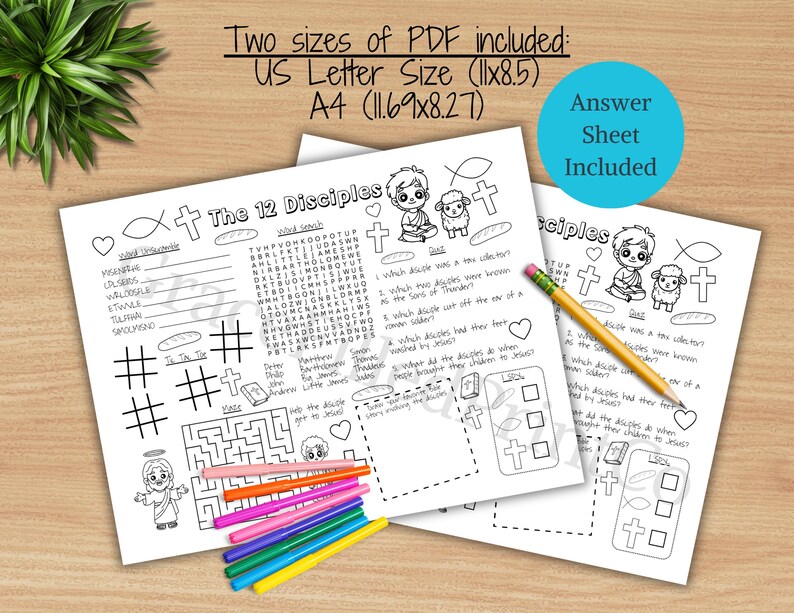 Twelve Disciples Activity Sheet for Kids Bible Education 12 Disciples ...