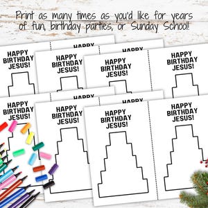Happy Birthday Jesus Cake Decorating Coloring Page for Kids Christian ...