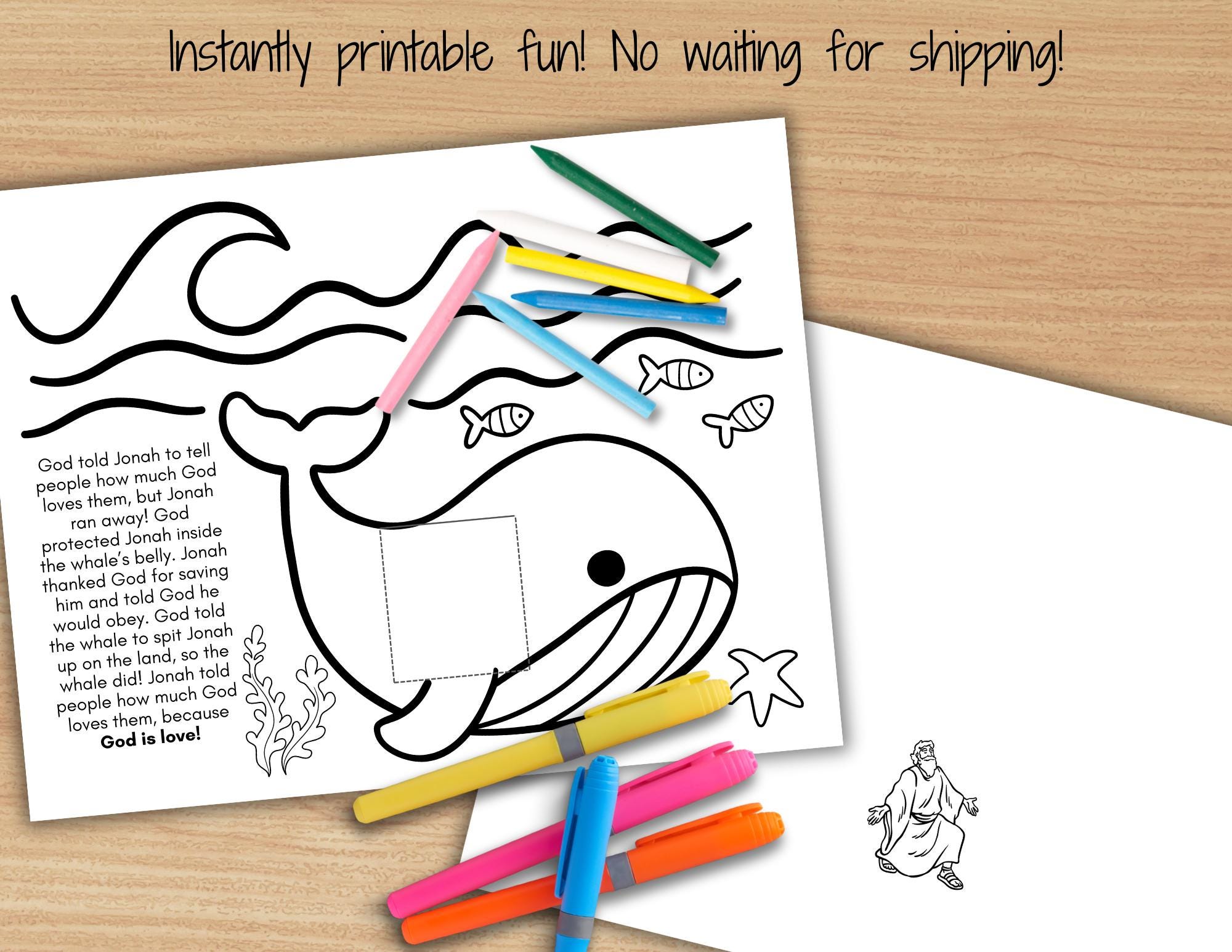 Jonah and the Whale Lift Flap Printable Craft for Sunday School ...