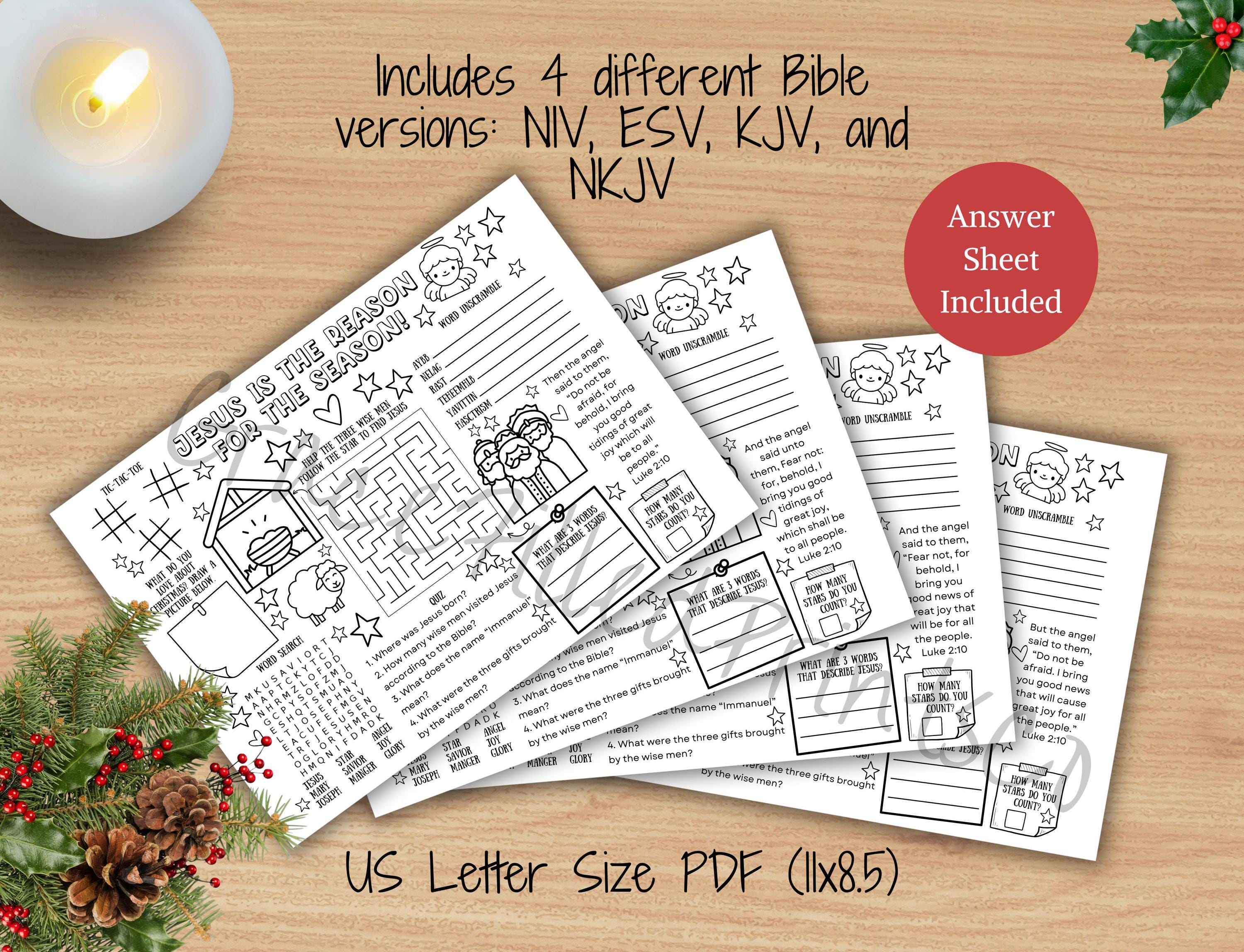 Christian Christmas Activity Placemat for Kids Biblical Activity Sheet ...