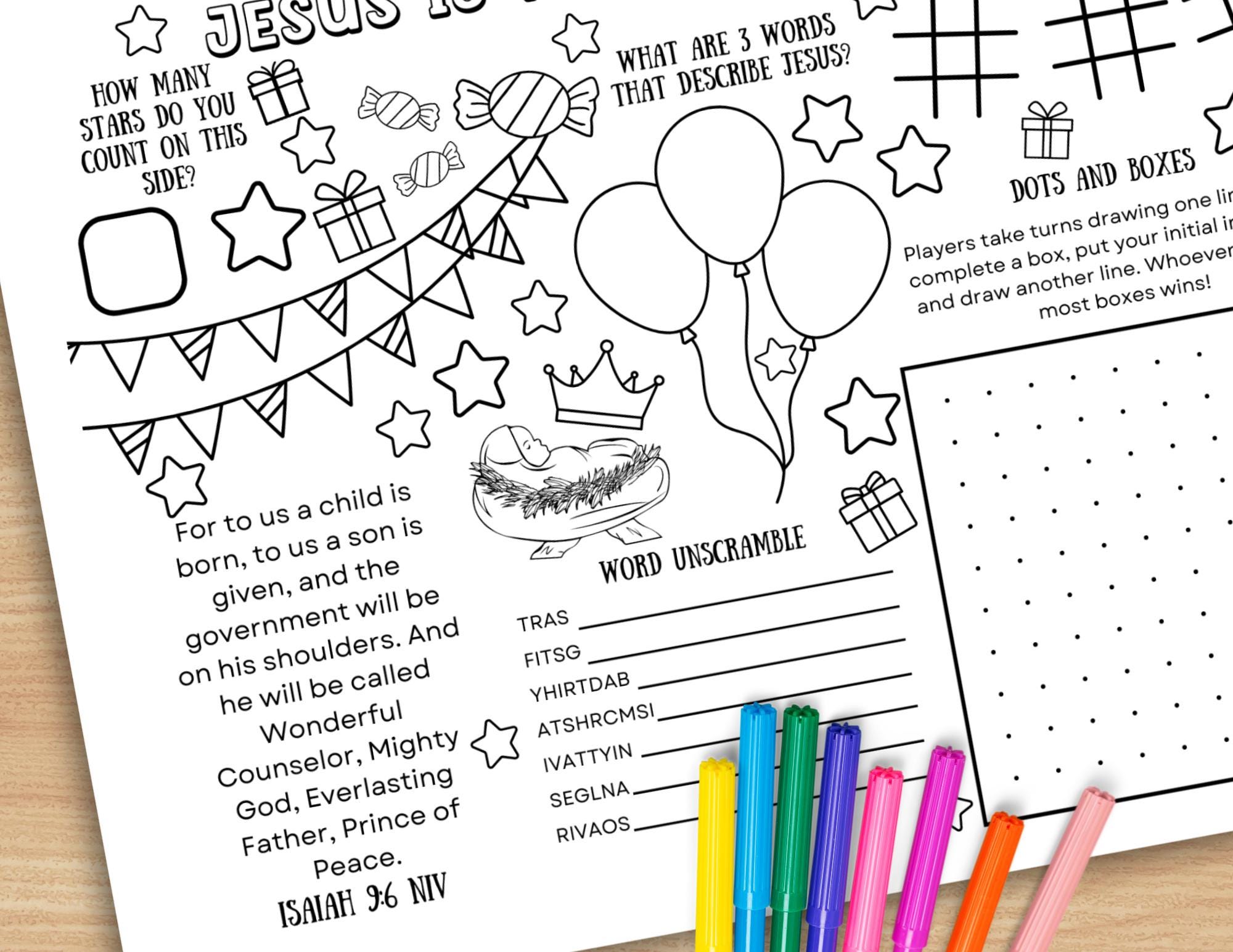 Christian Christmas Activity Sheet | Happy Birthday Jesus Activity Page ...