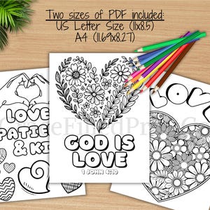 Bible Verse Coloring Sheet Set Christian Coloring Pages for Teens ...
