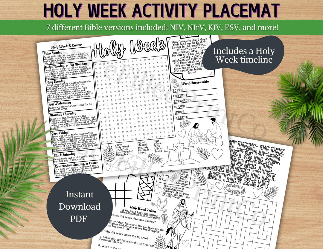 Holy Week Activities for Children Fun Holy Week Sunday School Lesson ...