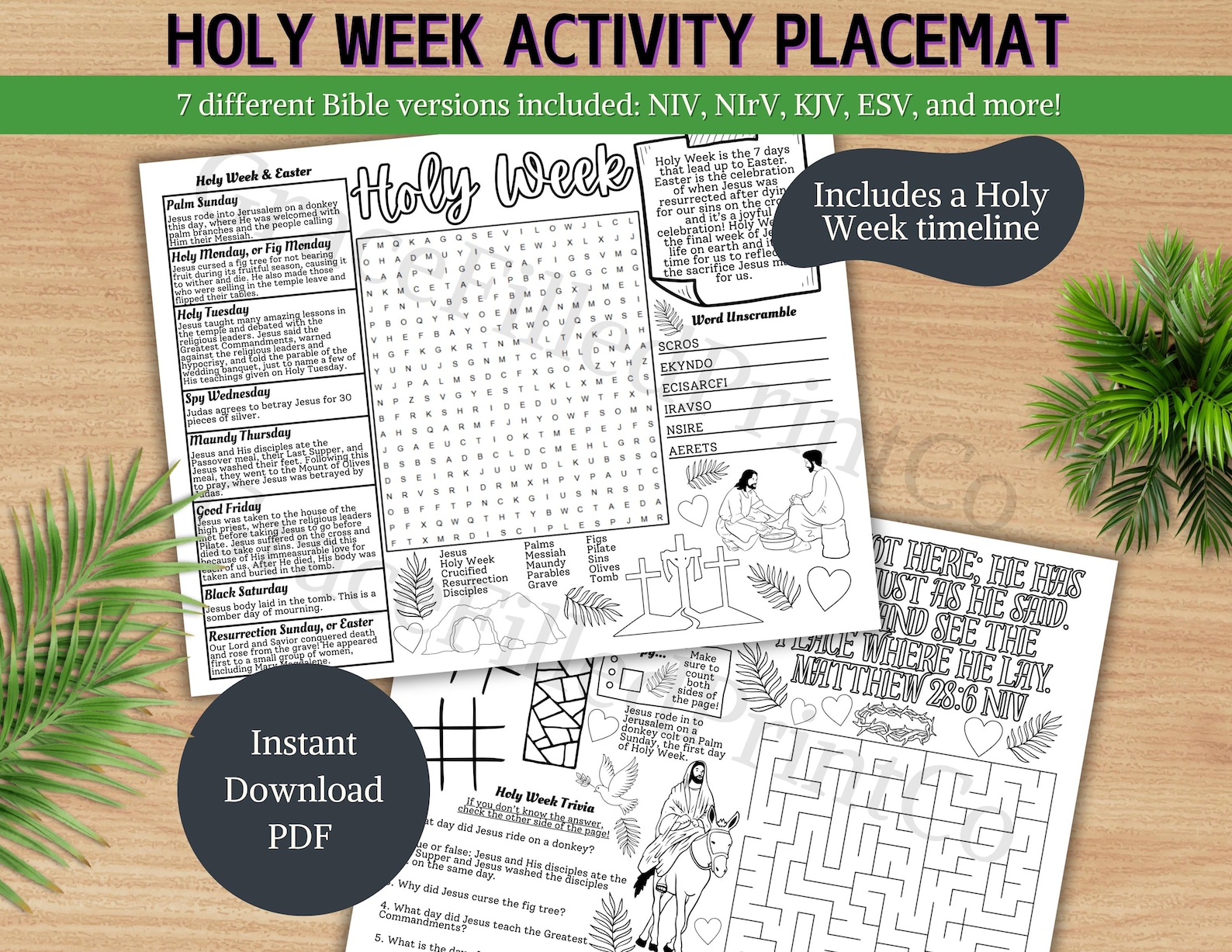 Holy Week Activities for Children Fun Holy Week Sunday School Lesson ...