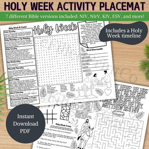 Holy Week Activities for Children Fun Holy Week Sunday School Lesson ...