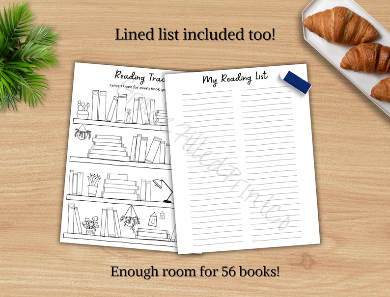 Hand-drawn Bookshelf Reading Tracker: Printable Book List (PDF) - Etsy