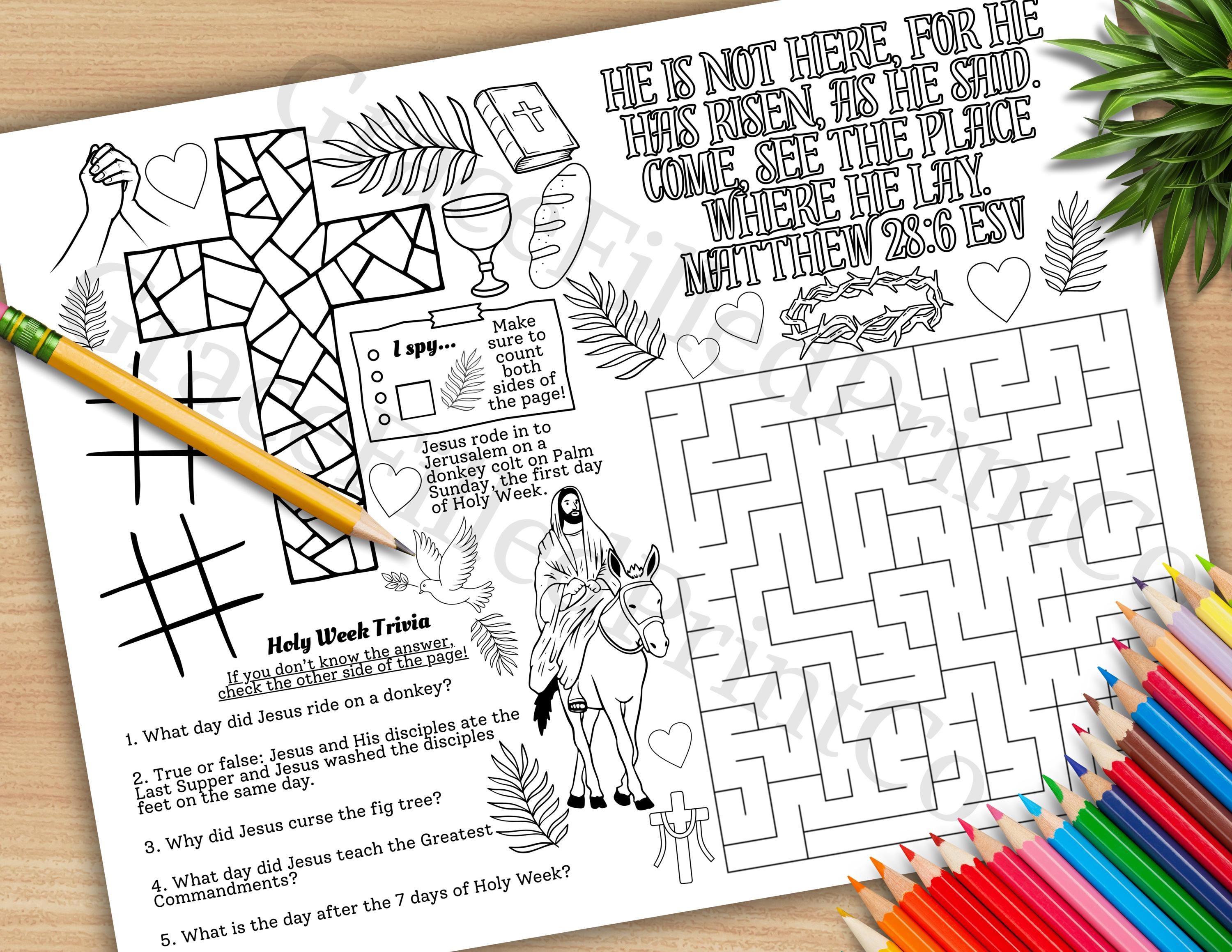 Holy Week Activities for Children Fun Holy Week Sunday School Lesson ...