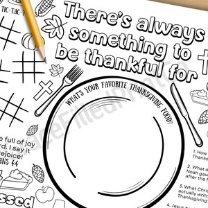 Christian Thanksgiving Activity Placemat: Sunday School Thankfulness ...