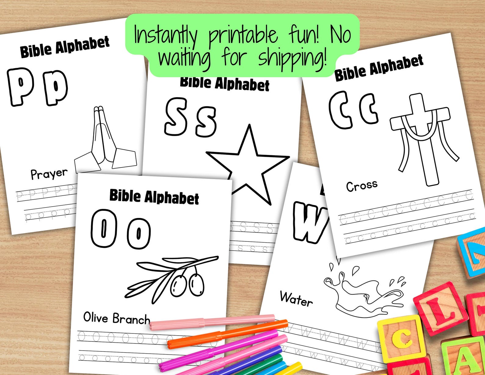 Christian Alphabet Coloring Sheet, Preschool Letter Tracing, Biblical ...