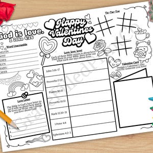 Christian Valentine's Day Activity Placemat Printable Sunday School ...