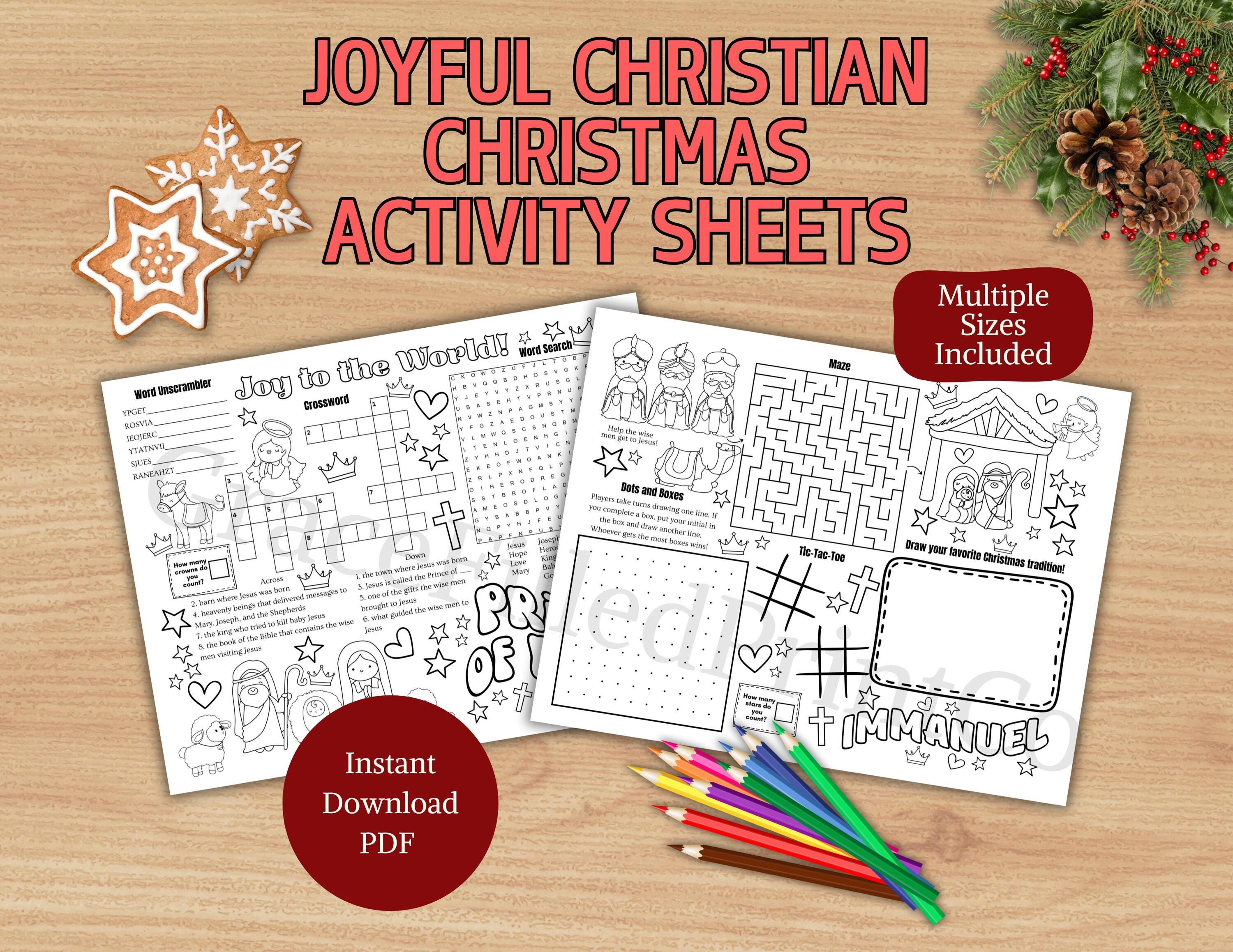 Christian Christmas Activity Placemat: Biblical Nativity Craft for ...