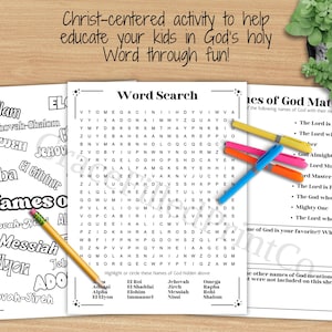 Names of God Activity Sheet Set for Children and Teens Fun Sunday ...