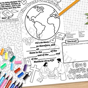 The Great Commission Activity Placemat Biblical Education Activities ...