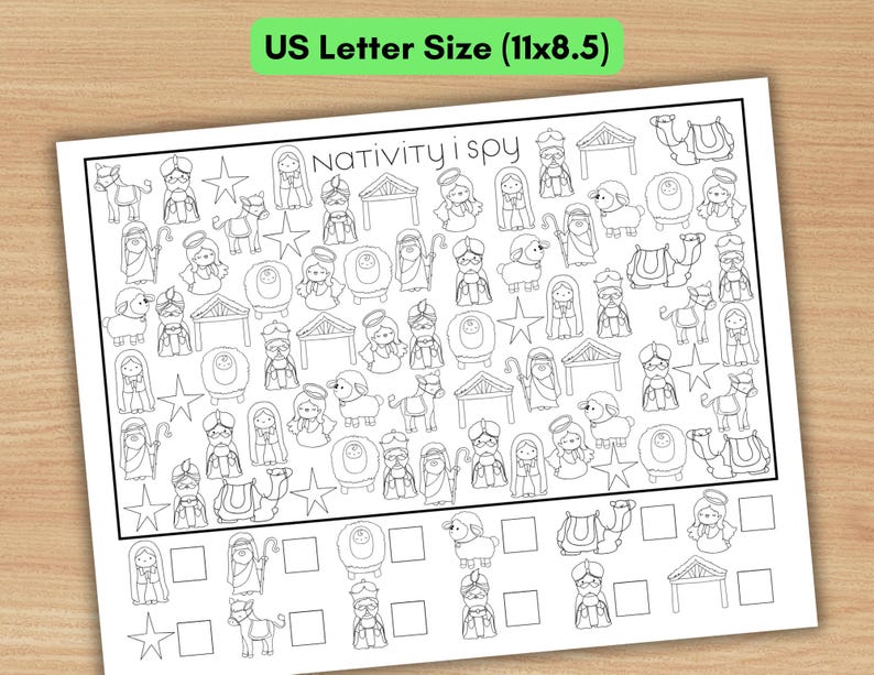 Nativity I Spy: Christian Christmas Activity Page, Sunday School Craft ...