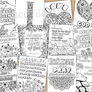Bible Verse Coloring Sheet Set Christian Coloring Pages for Teens ...